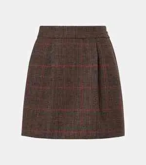 Chloé Checked Virgin Wool Mini Skirt