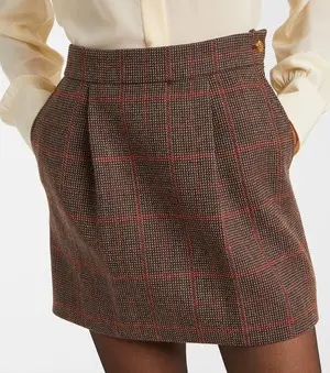 Chloé Checked Virgin Wool Mini Skirt