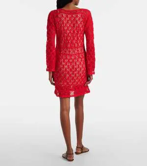 Anna Kosturova Bianca Crochet Cotton Mini Dress