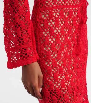 Anna Kosturova Bianca Crochet Cotton Mini Dress