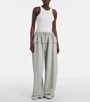Alaïa Ruffled Cotton-blend Track Pants