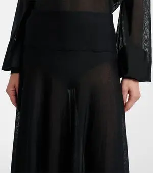 Alaïa Flared Virgin Wool Maxi Skirt
