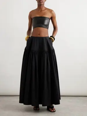 Alaïa Cropped Strapless Leather Top
