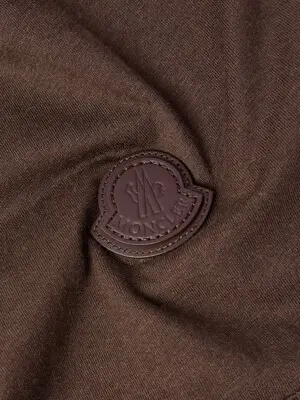 Moncler Logo-appliquéd Shell-trimmed Cotton And Cashmere-blend Jersey T-shirt - Brown
