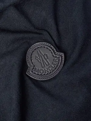 Moncler Logo-appliquéd Shell-trimmed Cotton And Cashmere-blend Jersey T-shirt - Blue