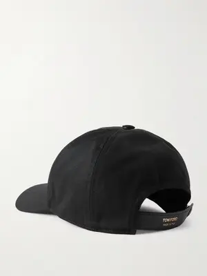 TOM FORD Logo-embroidered Cotton-twill Baseball Cap - Black