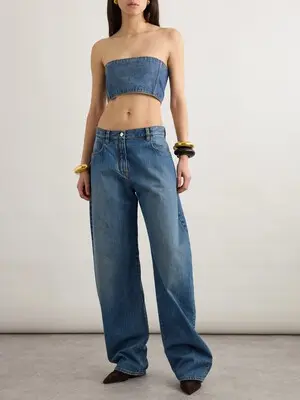 Alaïa Denim Bustier Top