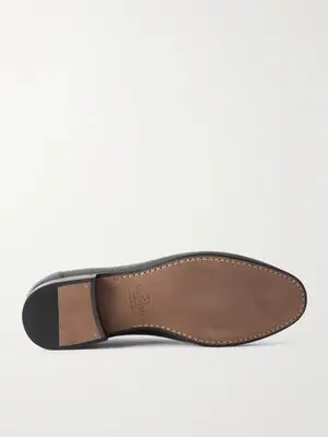 Valentino Garavani Logo-embellished Leather Loafers - Black