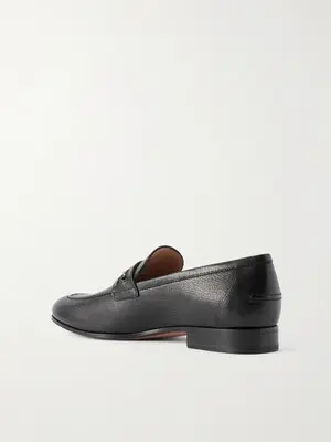 Valentino Garavani Logo-embellished Leather Loafers - Black