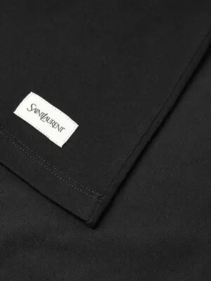 Saint Laurent Logo-appliquéd Cotton And Modal-blend Jersey T-shirt - Black