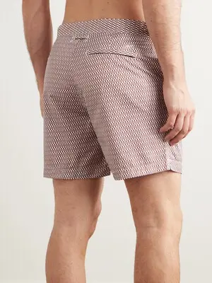 Mr P. Straight-leg Mid-length Printed Swim Shorts