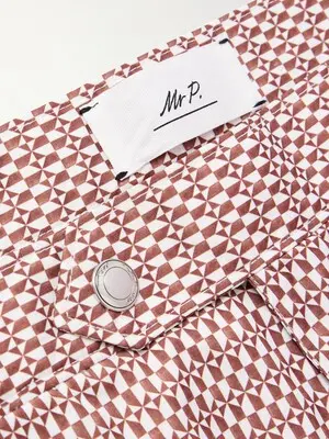 Mr P. Straight-leg Mid-length Printed Swim Shorts