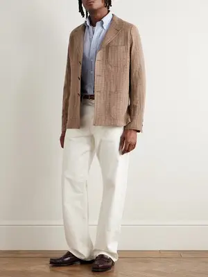 Massimo Alba Baglietto Checked Houndstooth Wool-blend Blazer