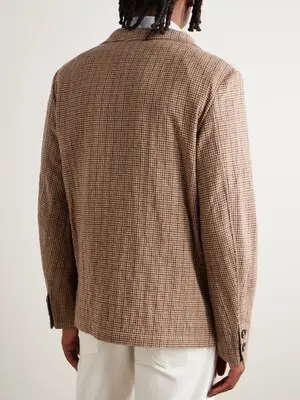 Massimo Alba Baglietto Checked Houndstooth Wool-blend Blazer