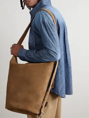 Loewe Loop Suede Tote - Brown
