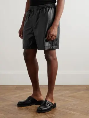 Loewe Wide-leg Leather Shorts