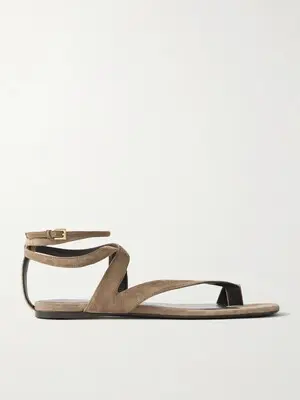 Khaite Aimee Suede Sandals - Brown
