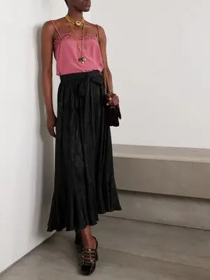 Chloé Silk-jacquard Midi Skirt
