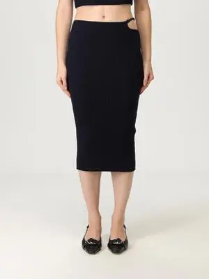 COURREGES Ribbed Midi Skirt With Cutout Detail