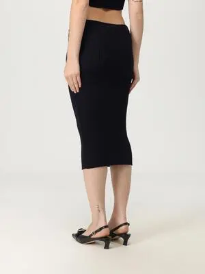 COURREGES Ribbed Midi Skirt With Cutout Detail