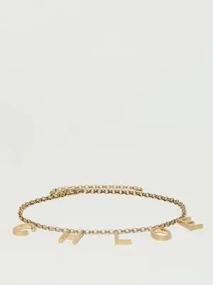 Chloé Adjustable -tone Metal Chain Belt With Logo Charm - Gold