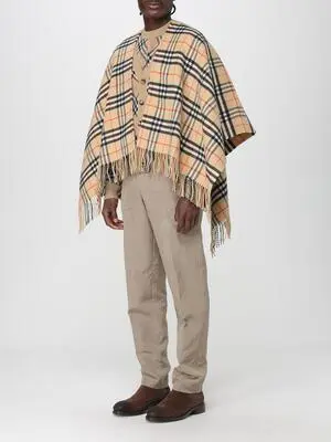 Burberry Checked Poncho With Fringe