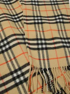 Burberry Checked Poncho With Fringe