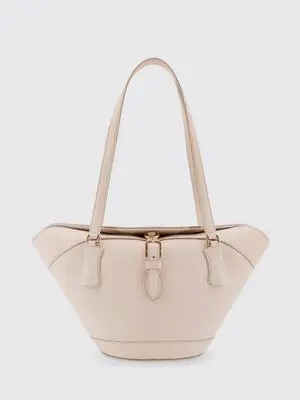 Dolce & Gabbana Leather Shoulder Bag With Buckle Detail - Ivory