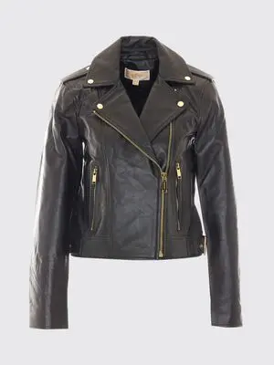 Michael Kors Slim Fit Studded Lamb Leather Biker Jacket