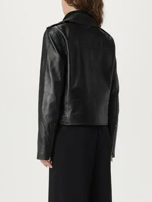 Michael Kors Slim Fit Studded Lamb Leather Biker Jacket