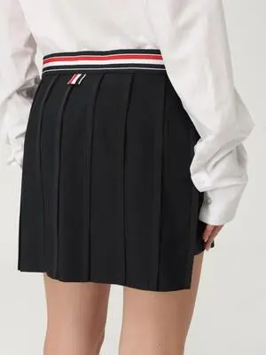 Thom Browne Pleated Mini Skirt With Tricolor Detail