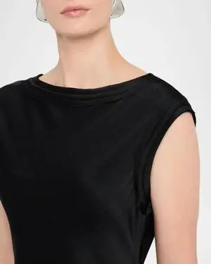 JASON WU Crepe Back Satin Asymmetric Gown - Black