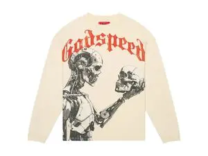 GODSPEED Limited Art Pieces Ai Long Sleeve Tee Shirt - Bone