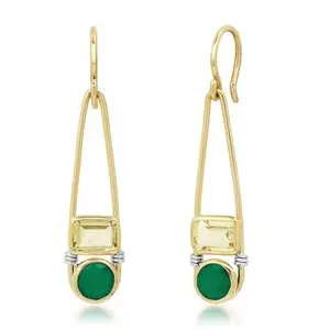 ELLIOT YOUNG Candy Rush Double Gemstone Linear Earring - Green