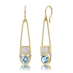 ELLIOT YOUNG Candy Rush Double Gemstone Linear Earring Pastel Blue