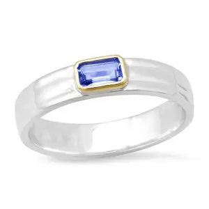 ELLIOT YOUNG Liquid Metal Gemstone Ring - Tanzanite