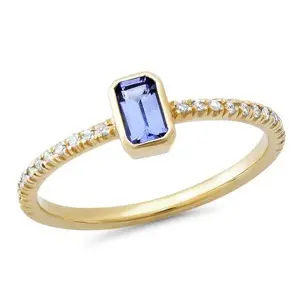 ELLIOT YOUNG 14k Yellow Gold Diamond And Gemstone Band - Tanzanite
