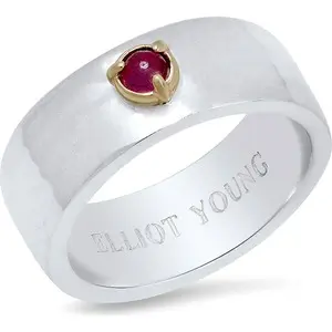 ELLIOT YOUNG Liquid Metal Wide Band Ring - Ruby