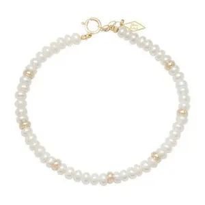 ELLIOT YOUNG 14k Gold Gemstone Healing Bracelet - White
