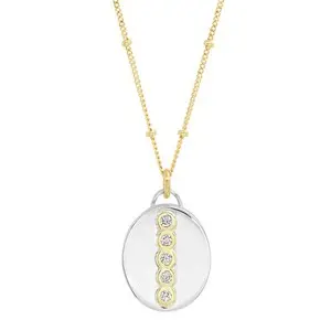 ELLIOT YOUNG Love Locket Oval Pendant Necklace With Diamonds - Silver