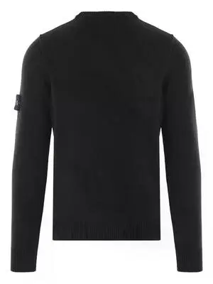 Stone Island Ribbed-knit Crew-neck Sweater - Black