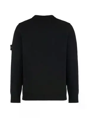 Stone Island Ribbed-knit Crew-neck Sweater - Black