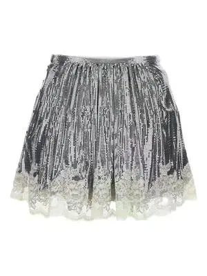 Metallic Lace Pleated Skirts