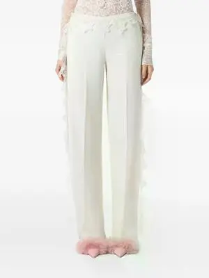 Blumarine Lace-detail Trousers - White