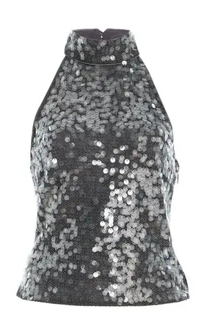 Sequined Halter Tops