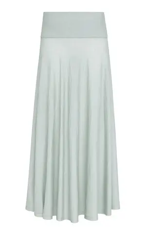 Alaïa Knit Wool Maxi Skirt - Light Blue