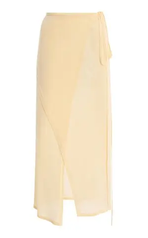 THE FRANKIE SHOP Alsen Stretch-knit Wrap Skirt - Yellow