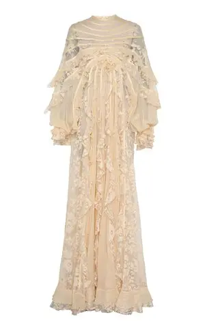Zimmermann Rebellion Silk Lace Maxi Dress - Ivory