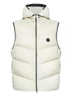 Moncler Quilted Padded Gilet With Hood - Grey