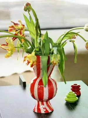 &K AMSTERDAM Rhombic Striped Vase